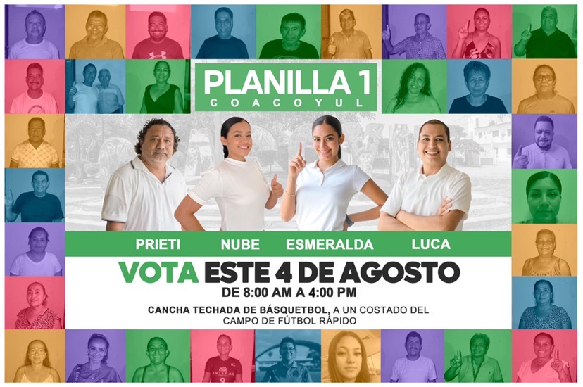 La planilla 1 gana votaciones en El Coacoyul